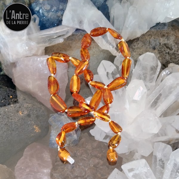 Nouveau Collier en Ambre "Whisky" de La Baltique, Pierres en Forme d'O ...