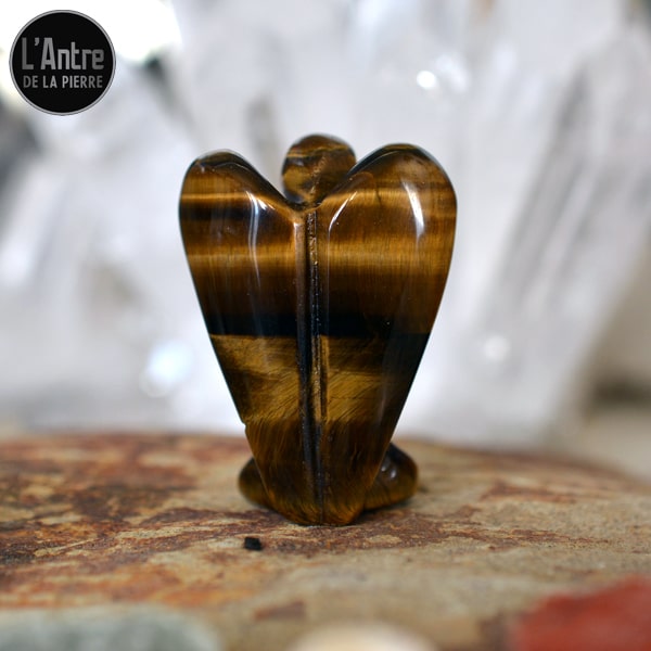 Statuette d'Ange en Œil de Tigre d'Afrique du Sud de Grade A - Les ...